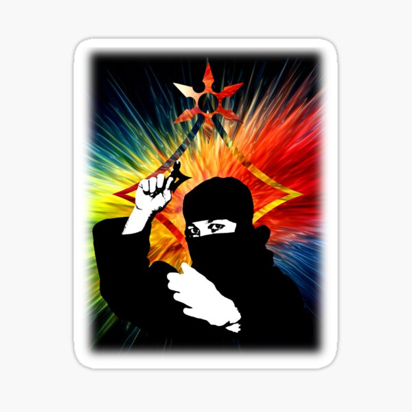 "Ninja with Shuriken" Sticker by JS-TShirts | Redbubble