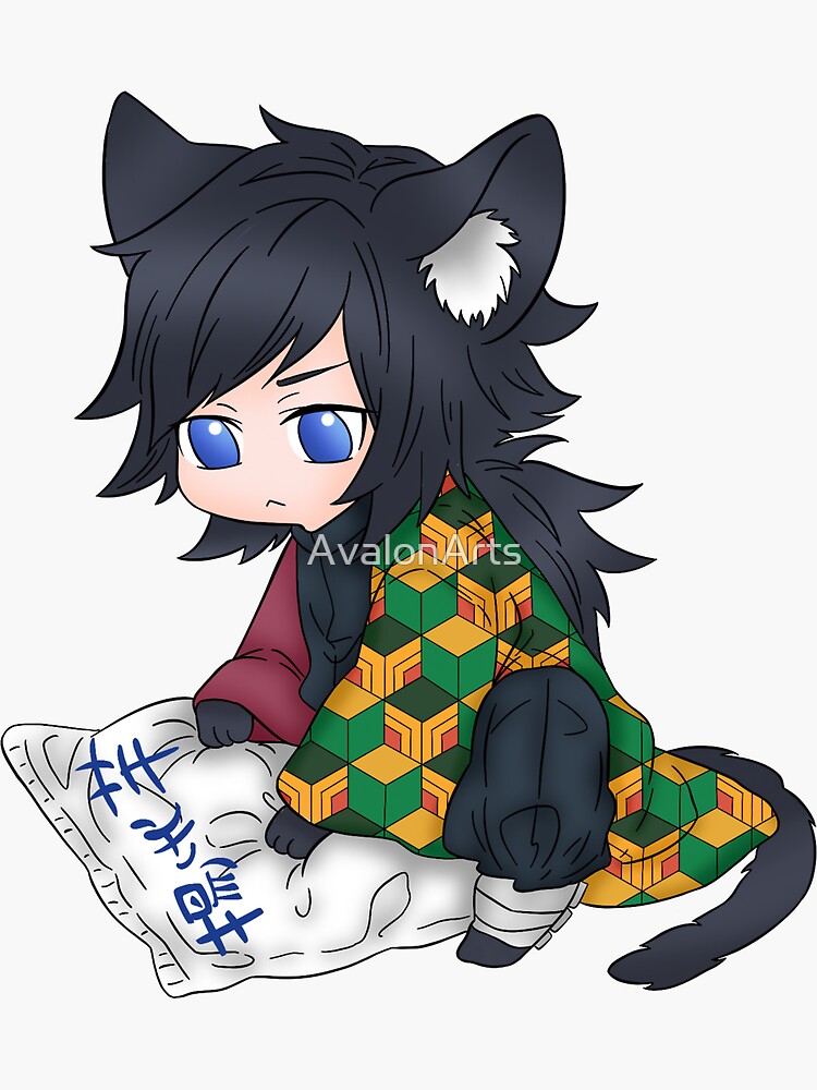 "Demon Slayer: Kimetsu No Yaiba Kitten Series Giyu " Sticker by ...