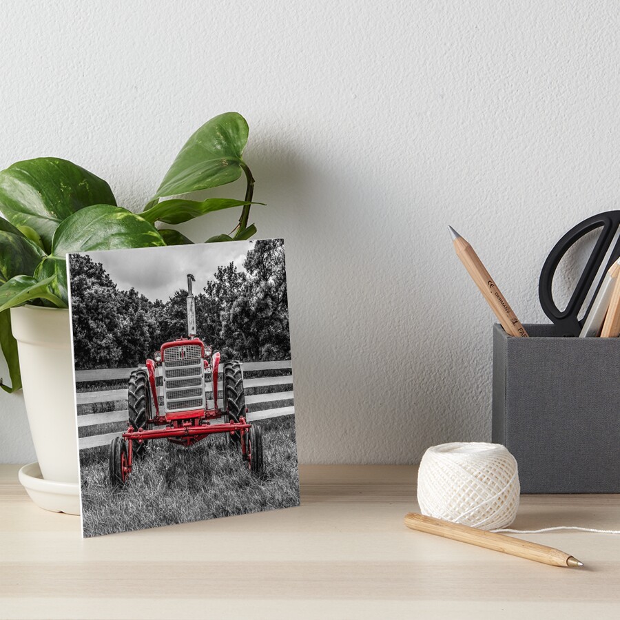 "Farmall 240 Front View - Selective Red" Art Board Print for Sale by ...