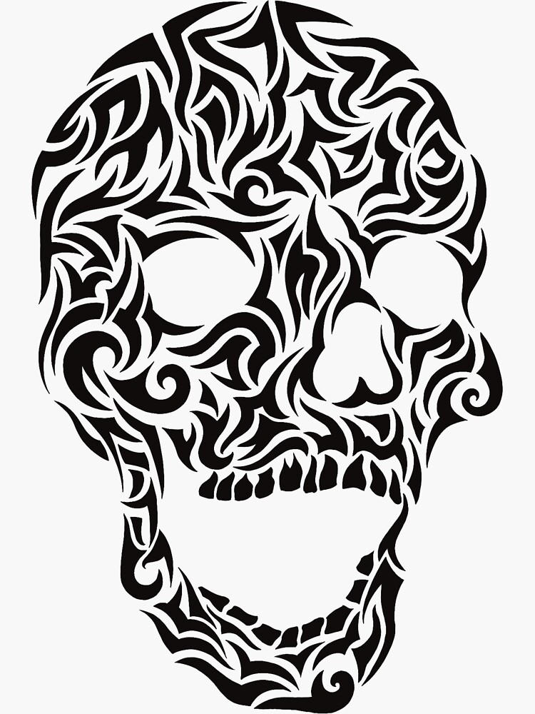"Tribal Skull" Sticker for Sale by MrsBlackCat | Redbubble