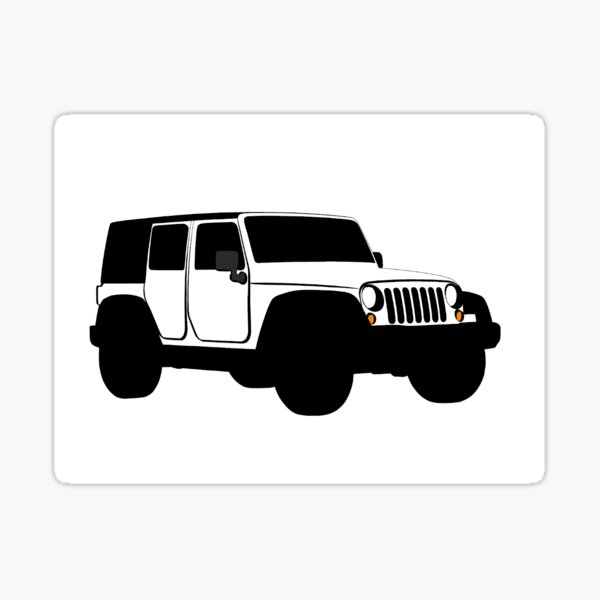 "Jeep Wrangler - White" Sticker for Sale by AdaptArt | Redbubble