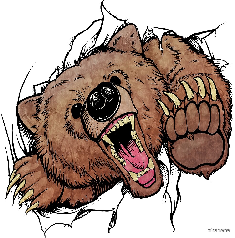 "Reaching Bear" by miranema | Redbubble