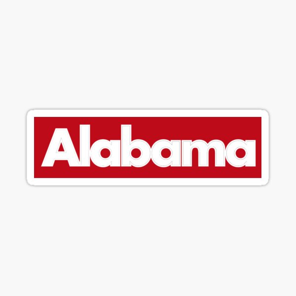 "Alabama box logo" Sticker for Sale by samr0013 | Redbubble