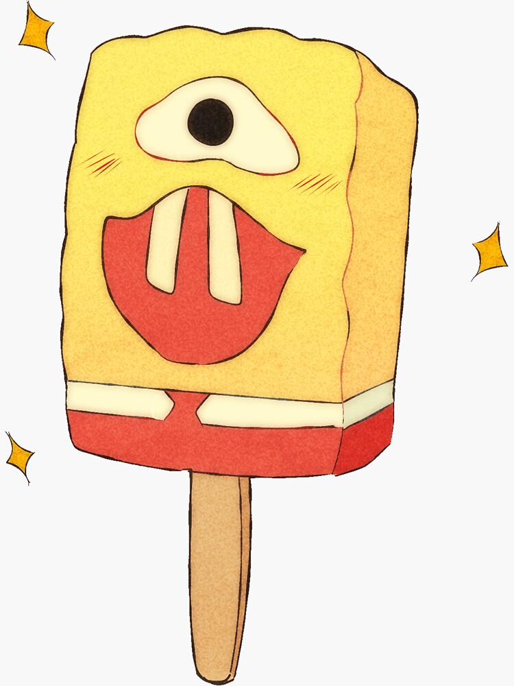 "Funny Spongebob popsicle" Sticker for Sale by HighRollerYT | Redbubble