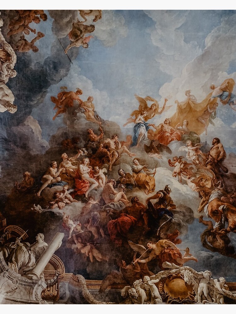 "Old classic mural painting of Gods in ancient building" Canvas Print ...