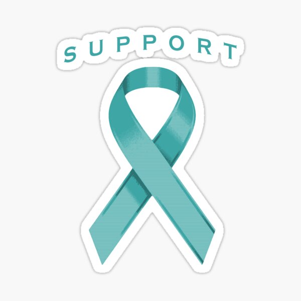 "Teal Awareness Ribbon of Support" Sticker by adamcampen | Redbubble