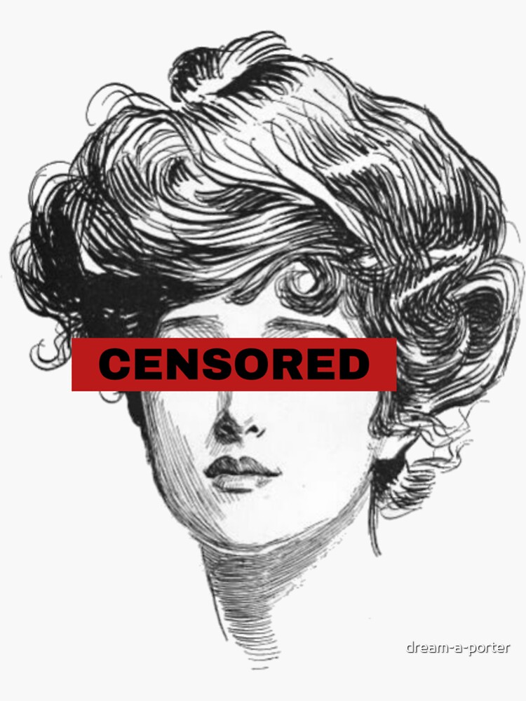"Lady face vintage censored design" Sticker by dream-a-porter | Redbubble