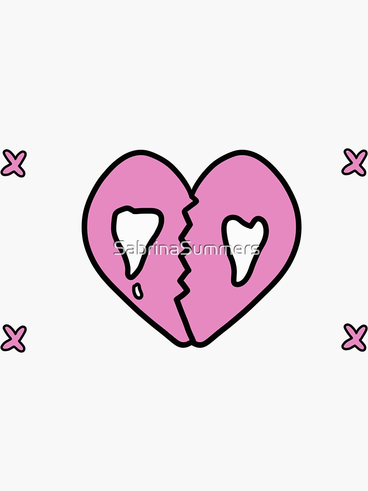 Pegatina «Gráfico de corazón roto llorando (versión rosa vanguardista ...