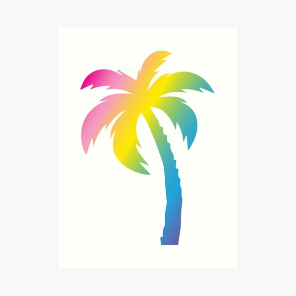 "Rainbow Tropical Palm Tree Silhouette" Art Print by BlackCoffeeCake ...
