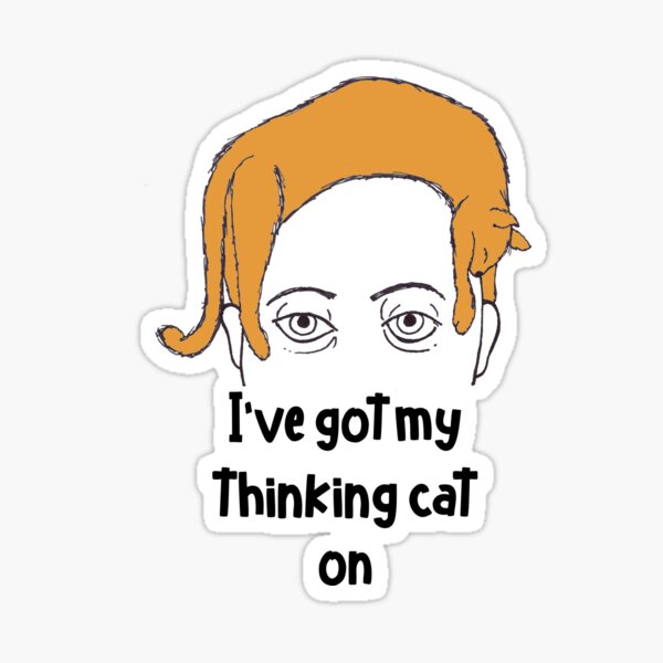 Pegatina «Tengo mi gato pensando, camisetas de gato, mercancía de gato ...