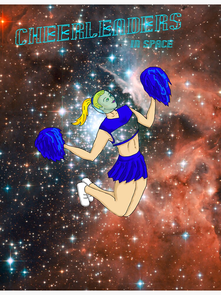 "Cheerleaders in Space" Sticker for Sale by Plopman | Redbubble