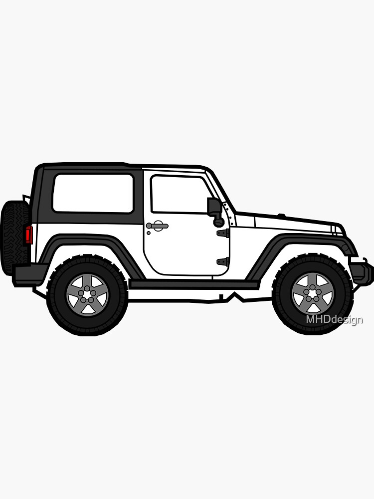 "White Jeep" Sticker for Sale by MHDdesign | Redbubble