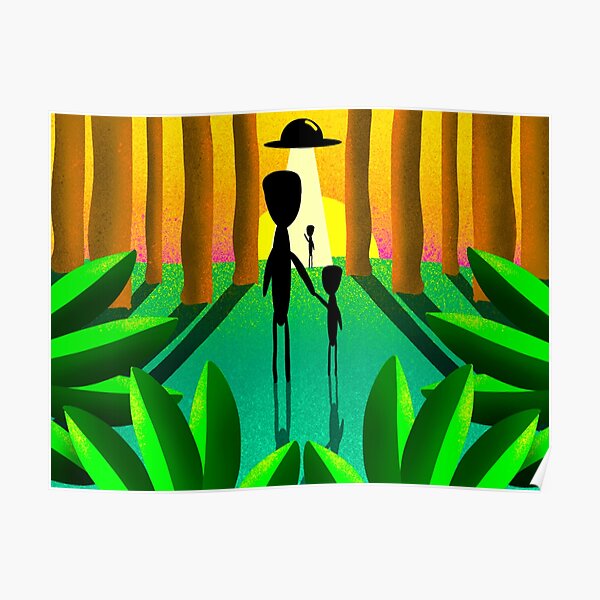 "Aliens Go Home" Poster by artofjaynoska | Redbubble