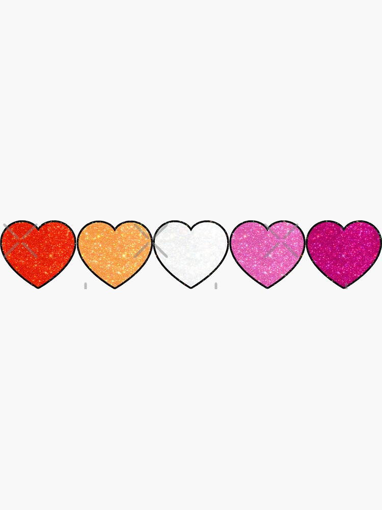 "wlw flag hearts" Sticker for Sale by discostickers | Redbubble