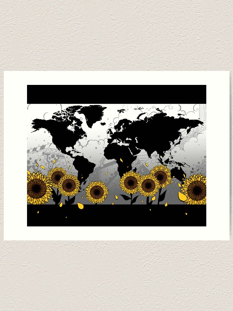"Sunflower Map" Art Print by ArtsyMidget86 | Redbubble