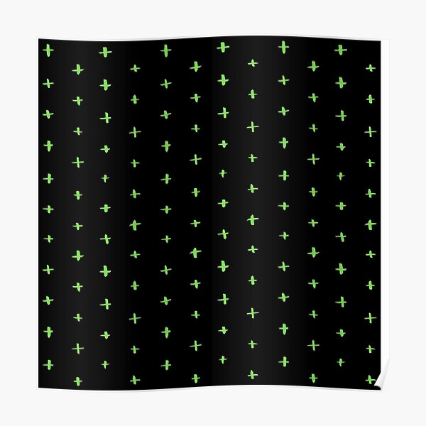 "Simple Plus Patterns (Green, Black)" Poster by Kadeda | Redbubble