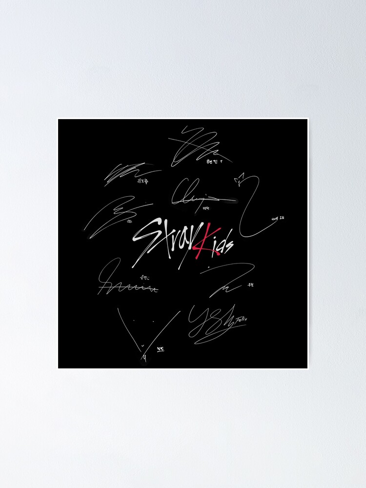 Poster « Stray Kids - Logo avec signatures (noir) », par joyahatim ...
