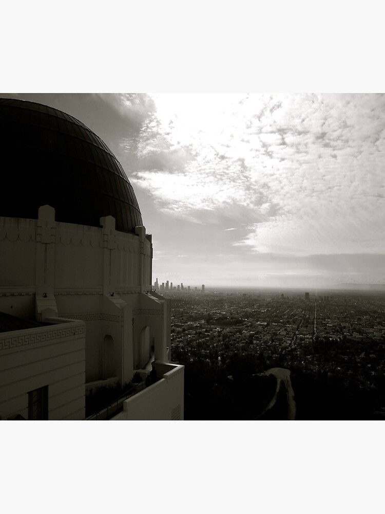 "Grayscale of Griffith Observatory, Los Angeles" Sticker for Sale by ...