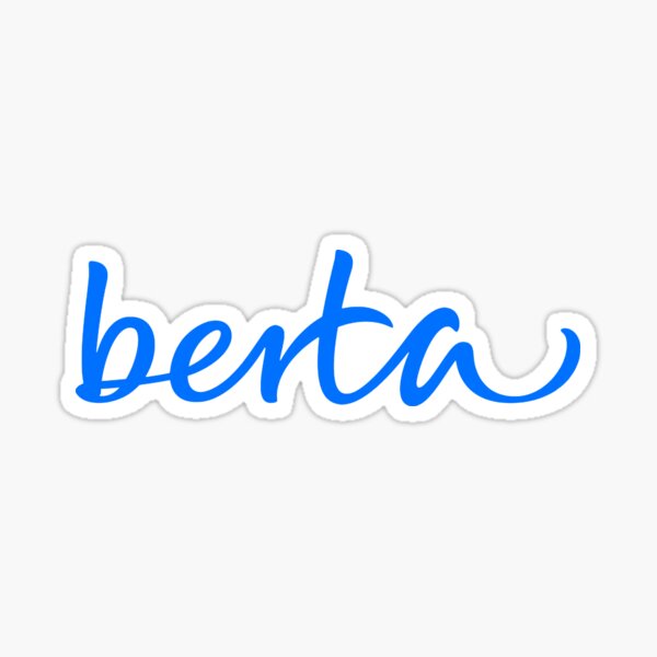 "Berta Blue cursive" Sticker for Sale by Drayziken | Redbubble