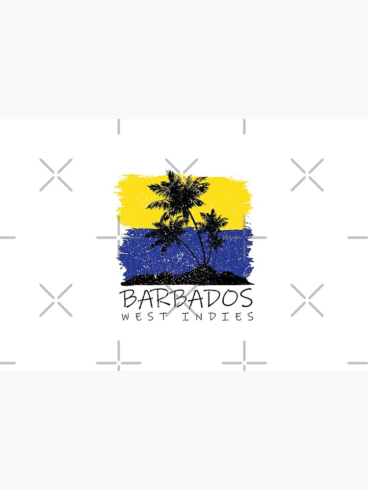 "Barbados National Colours in Background of Palm silhouette" Mask for ...
