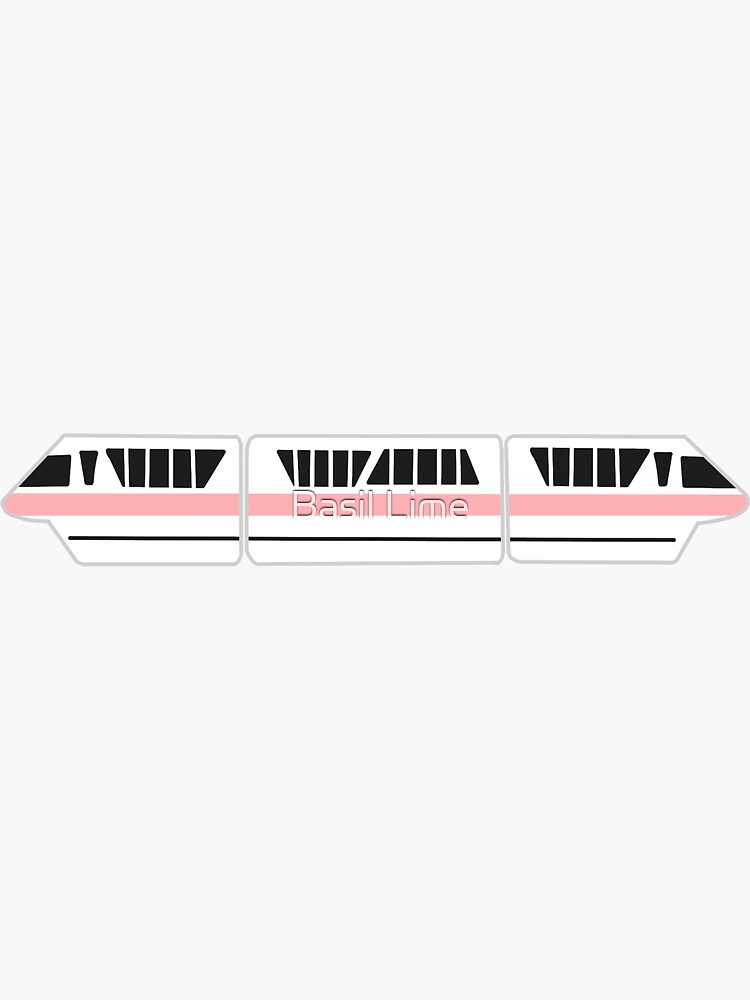 "Magic Monorail in Pink" Sticker for Sale by basil-lime | Redbubble