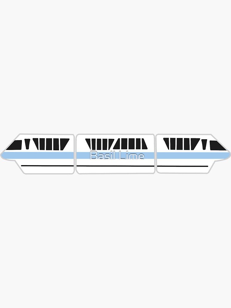 "Magic Monorail in Blue" Sticker for Sale by Basil Lime | Redbubble
