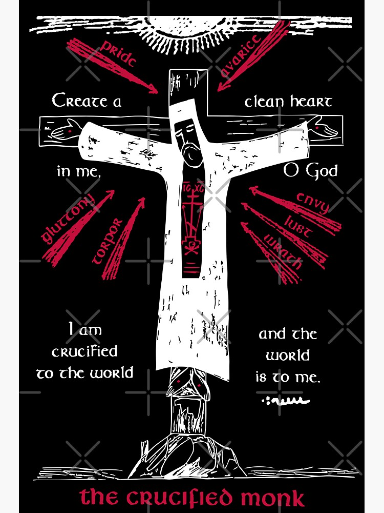 "The Crucified Monk | Alternate Version | Inverted" Sticker for Sale by ...