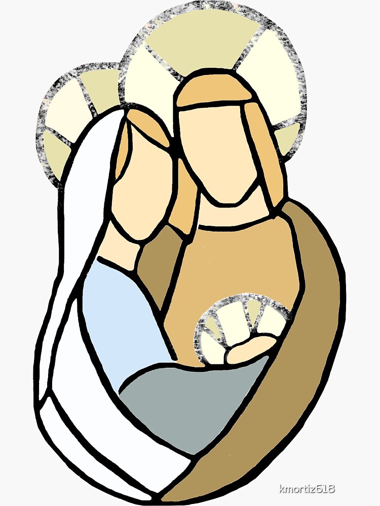 "Holy Family (colored)" Sticker by kmortiz618 | Redbubble