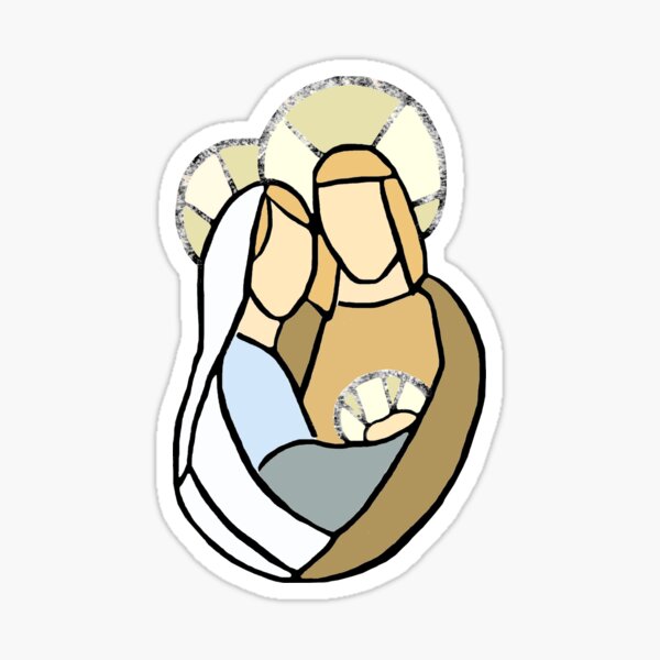 "Holy Family (colored)" Sticker by kmortiz618 | Redbubble