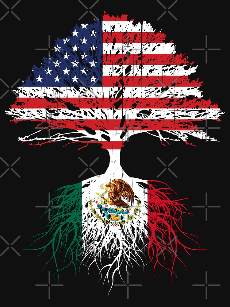 "Mexican Roots, Mexican American, Mexico Grown, Mexico USA Flag, Mexico ...