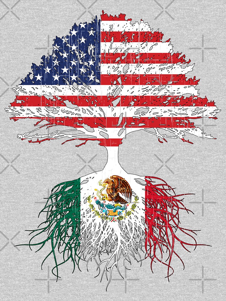 "Mexican Roots, Mexican American, Mexico Grown, Mexico USA Flag, Mexico ...