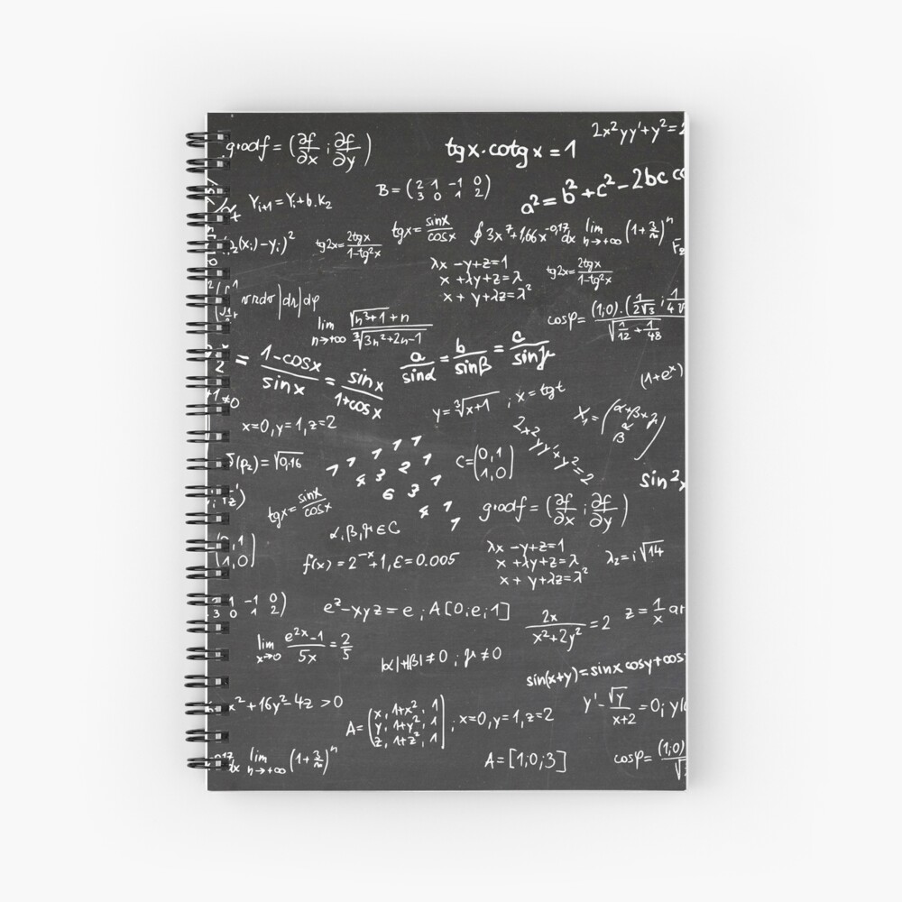 "Blackboard With Numbers Math Formulas Mathematics Equations" Spiral ...