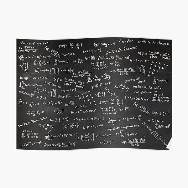 "Blackboard With Numbers Math Formulas Mathematics Equations" Poster ...