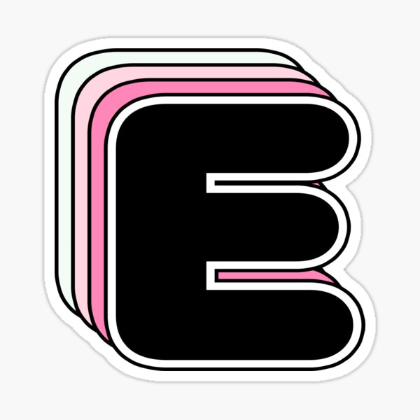 "E letter, retro, alphabet" Sticker for Sale by OkihanaShop | Redbubble