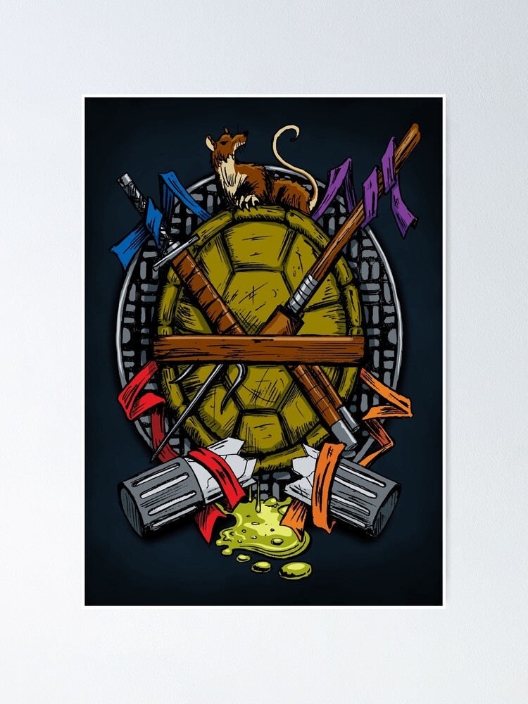 "Turtle Family Crest - Full Color" Poster for Sale by DJKopet | Redbubble
