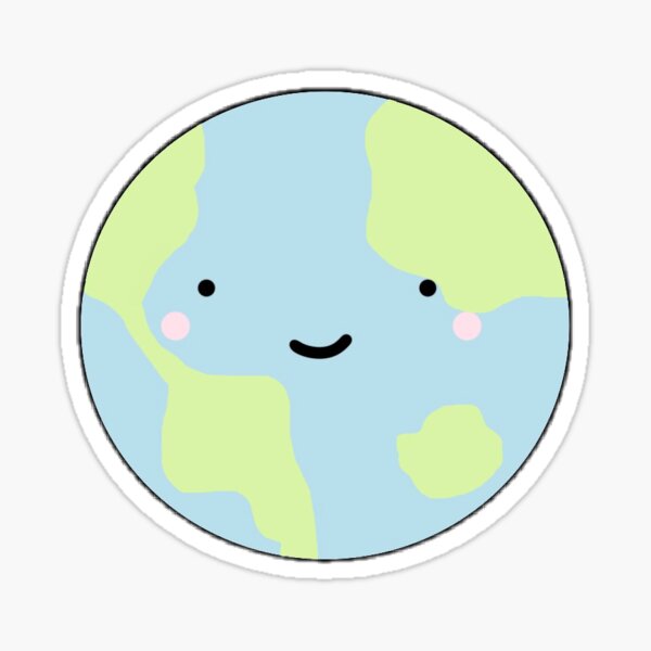 "cute earth " Sticker for Sale by egirljess | Redbubble