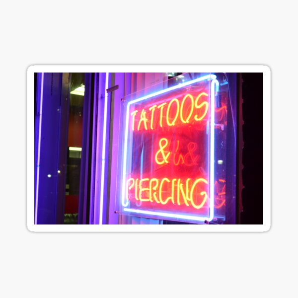 "TATTOOS & PIERCING" Sticker for Sale by oilwaterartt | Redbubble
