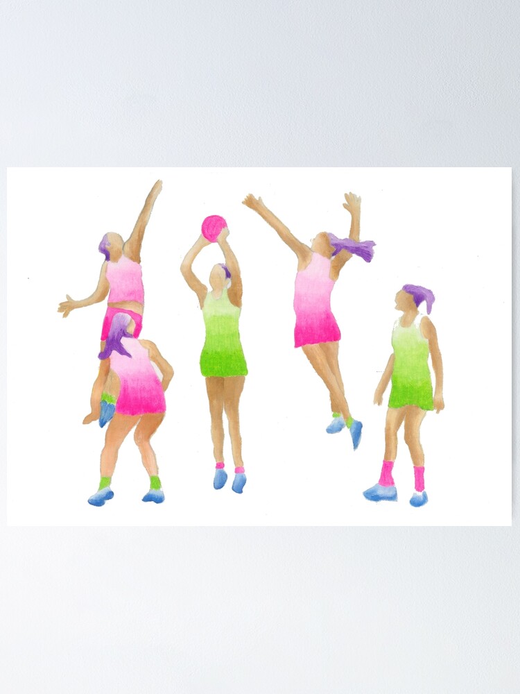 "Netball Team" Poster for Sale by LoveKolour | Redbubble