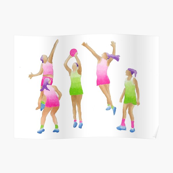 "Netball Team" Poster for Sale by LoveKolour | Redbubble