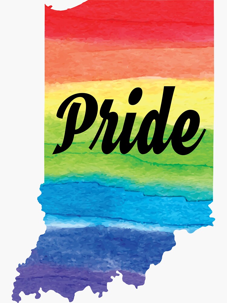 "Gay Pride Flag Indiana LGBT Month Lesbian Bisexual" Sticker for Sale ...