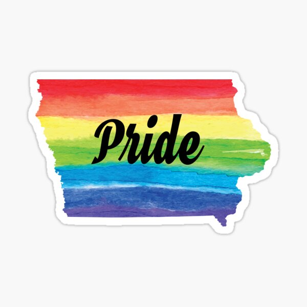 "Gay Pride Flag Iowa LGBT Month Lesbian Bisexual" Sticker for Sale by ...