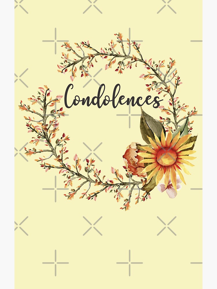 "CONDOLENCES SYMPATHY CARD - BY ARTISTREE " Sticker for Sale by ...