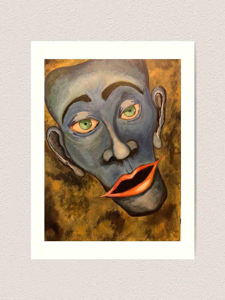 "blue abstract face" Art Print by maureenthompson | Redbubble