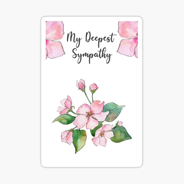 "FLORAL MY DEEPEST SYMPATHY CONDOLENCE CARD - BY ARTISTREE " Sticker ...
