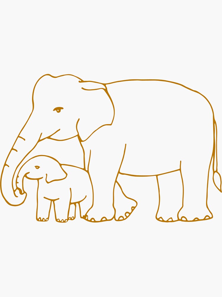 "Elephant Patterns - Gold" Sticker for Sale by flying-flamingo | Redbubble