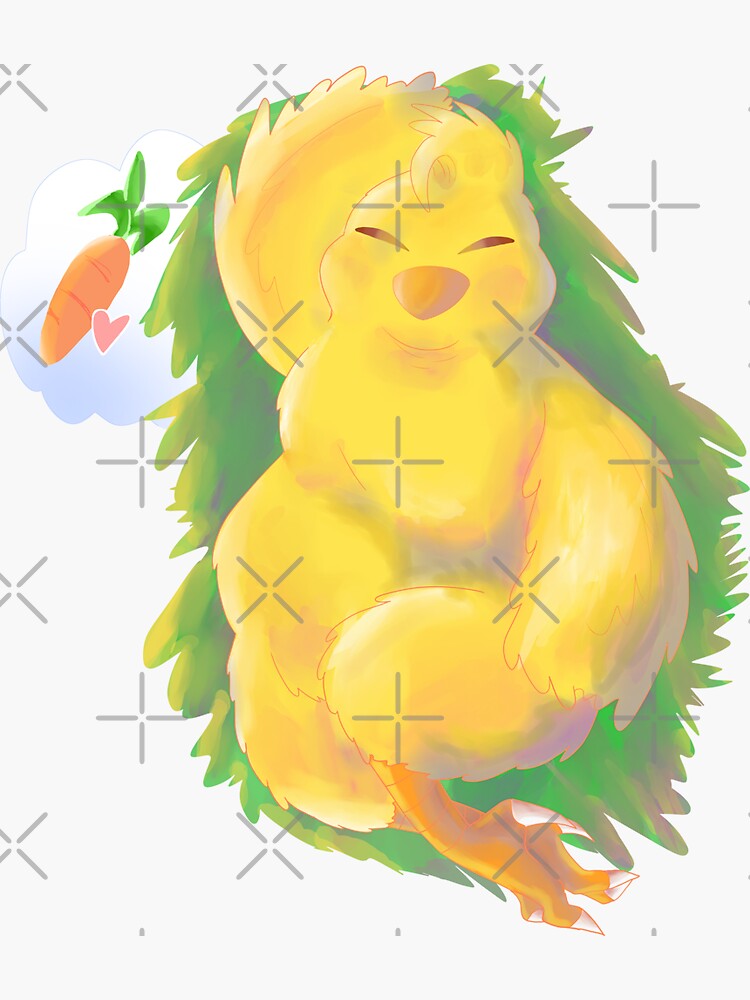 "The Wonderful Life of a Fat Chocobo" Sticker for Sale by JdanaArts ...