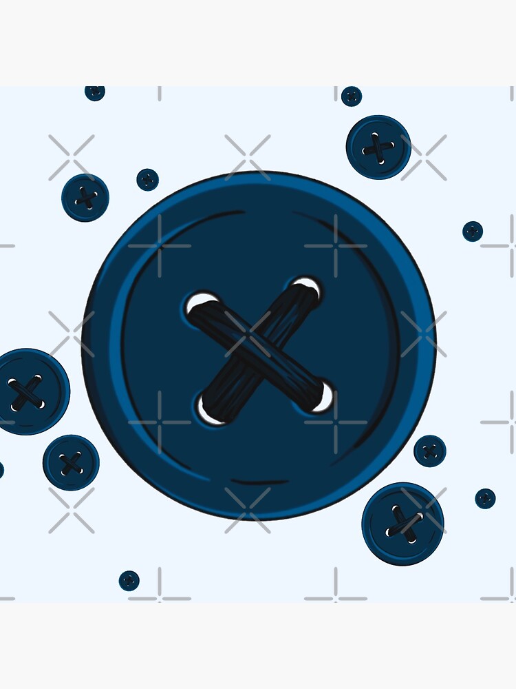 "Blue Coraline Buttons" Pin for Sale by MaddysArts | Redbubble
