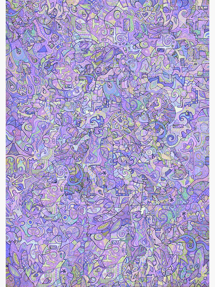 "Purple Abstract Line Work" Sticker for Sale by Woodfordia | Redbubble