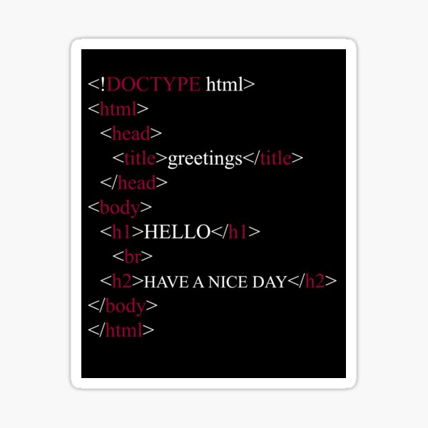 "Html" Sticker for Sale by WillowTech | Redbubble