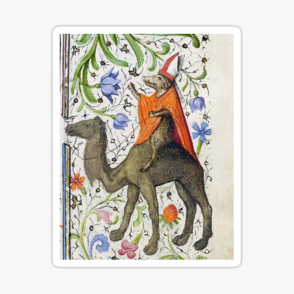 "Wild boar bishop riding camel. Medieval Codex" Sticker for Sale by ...